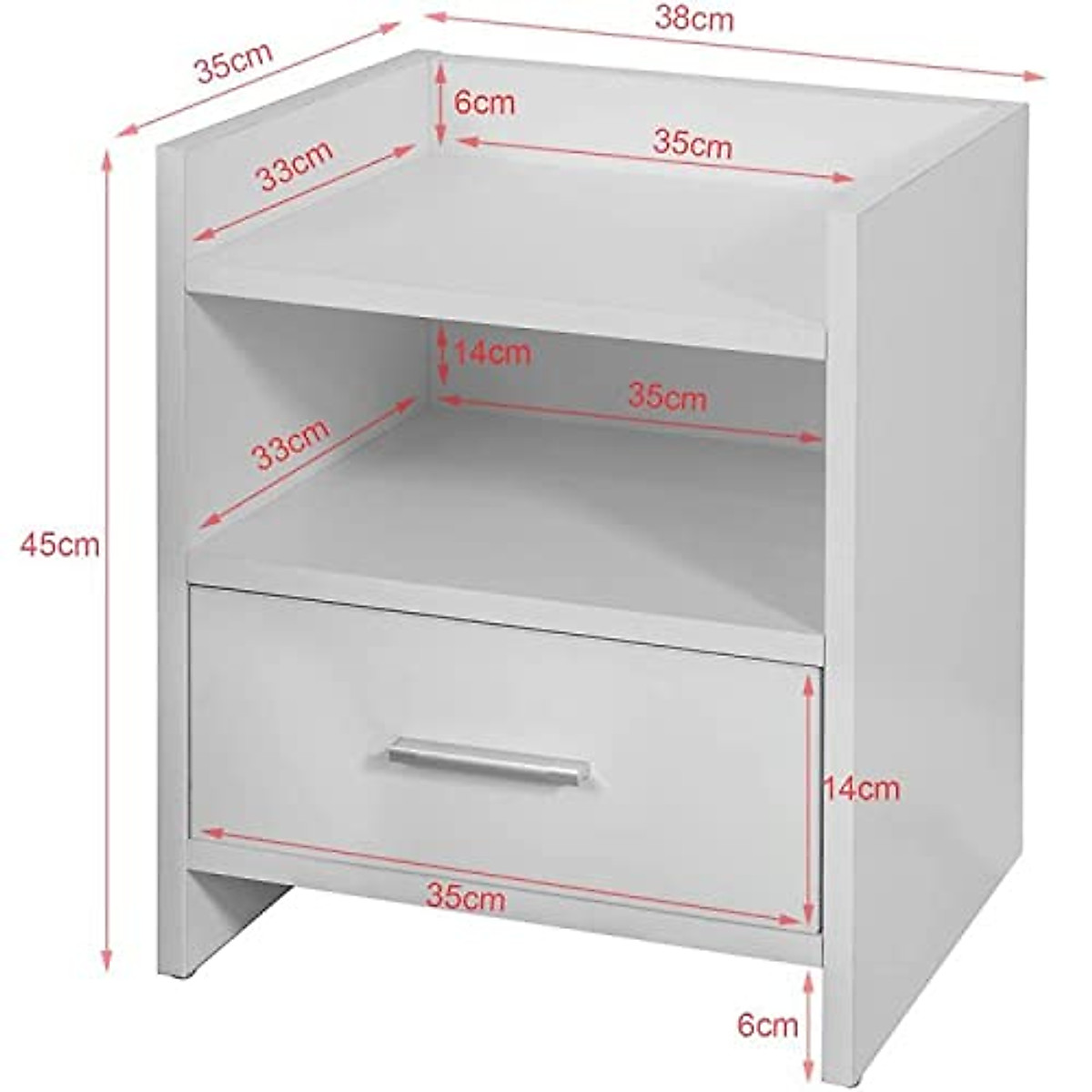 HIGOH Bedside Table Wooden Solid Bedside Cupboard Book Shelf Modern Bedside Cabinet Living Room Bedroom Furniture Nightstands Makeup Dresser HWC (Color : 01)