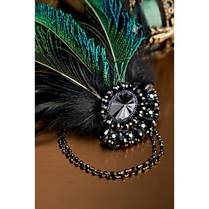 BABEYOND Vintage 1920s Flapper Headband Roaring 20s Great Gatsby Headpiece (Green)