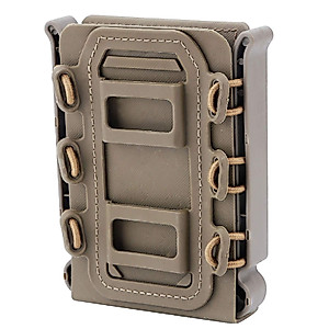 Dekoo Mag Pouch, 3PCS Tactical Magazine Pouches Molle Fastmag Softshell Mag Carrier 5.56/7.62mm Fastmag for Airsoft M4 AR AK (Tan)