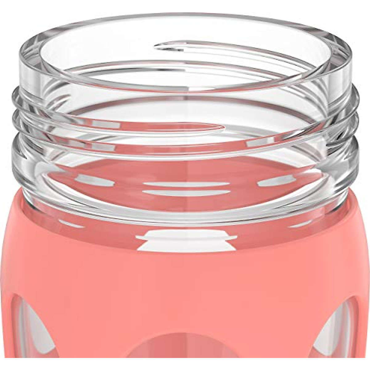 Lifefactory 22-Ounce Glass Water Bottle with Active Flip Cap and Protective Silicone Sleeve, Cantaloupe