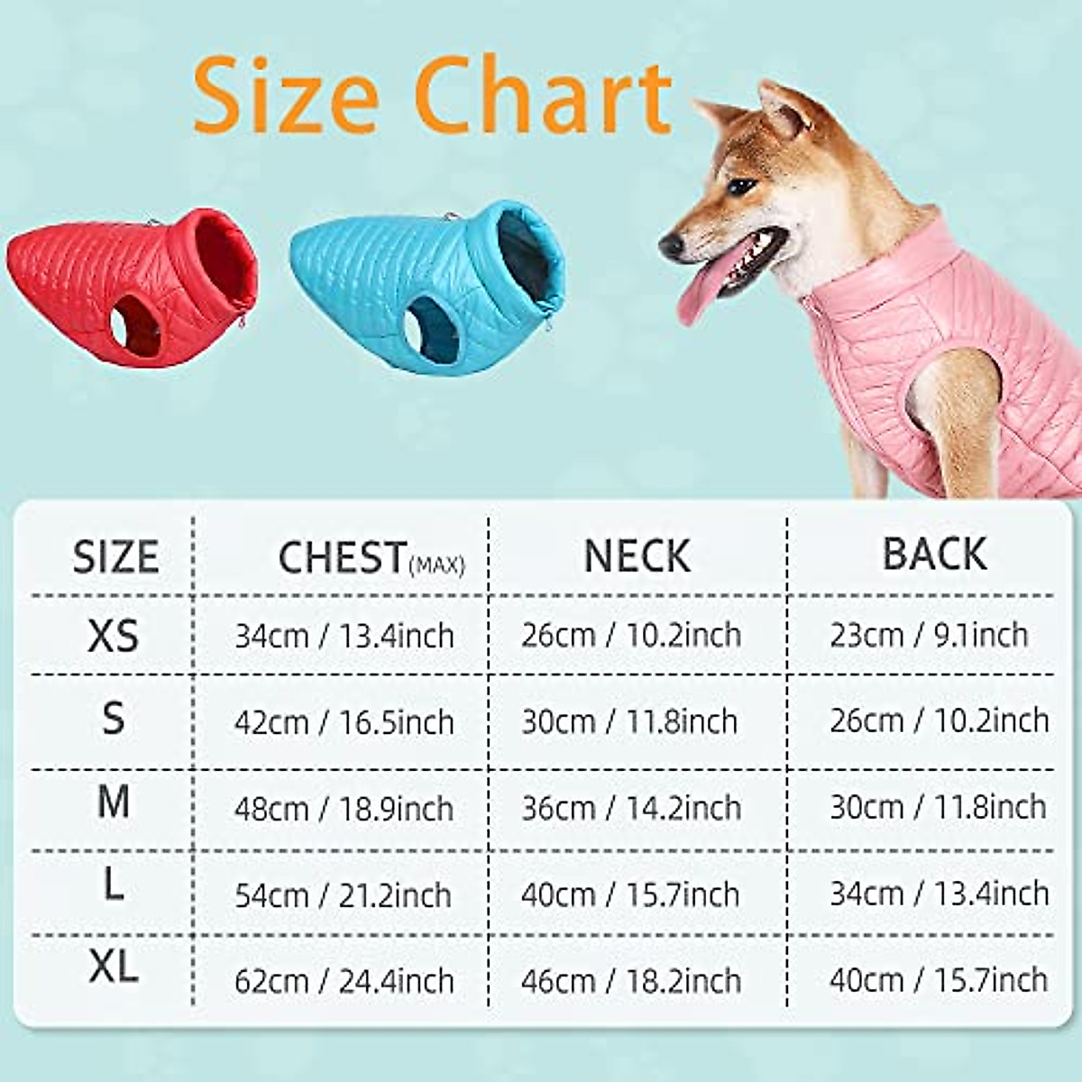 Dog Jacket for Small Medium Dogs Girl and Boy, Warm Winter Sweater with Leash Hole, Dog Coat Pet Costume, Puppy Clothes for Chihuahua Pomeranian (Large, Red)
