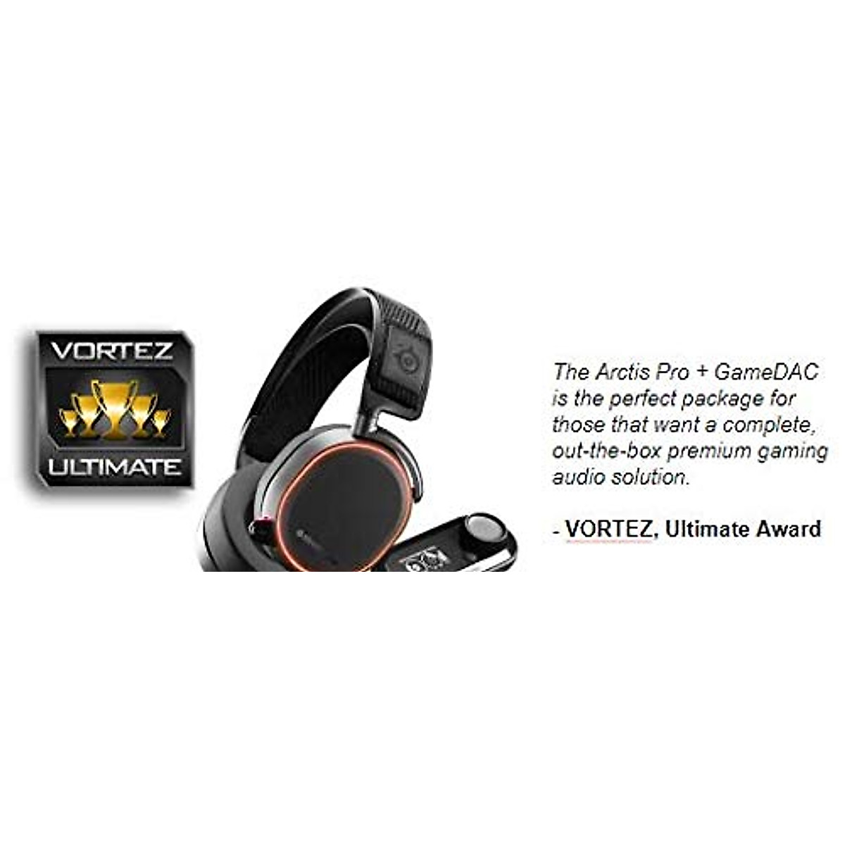 SteelSeries Arctis Pro + GameDAC Wired Gaming Headset - Certified Hi-Res Audio - Dedicated DAC and Amp - for PS5/PS4 and PC - White