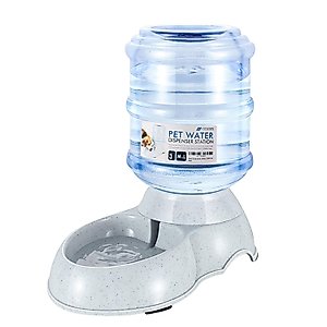 Flexzion Gravity Pet Water Dispenser Drinking Station for Dogs Cats (3 Gallon) Automatic Replenish Waterer for Small Large Breed Dog Cat,Feeding Watering Fountain Supplies Bottle Dish Bowl