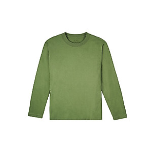 Fruit of the Loom Boys' Solid Multi-Color Soft Long Sleeve T-Shirts, 2 Pack, PARROT BLUE HEATHER/CHIVE, Large