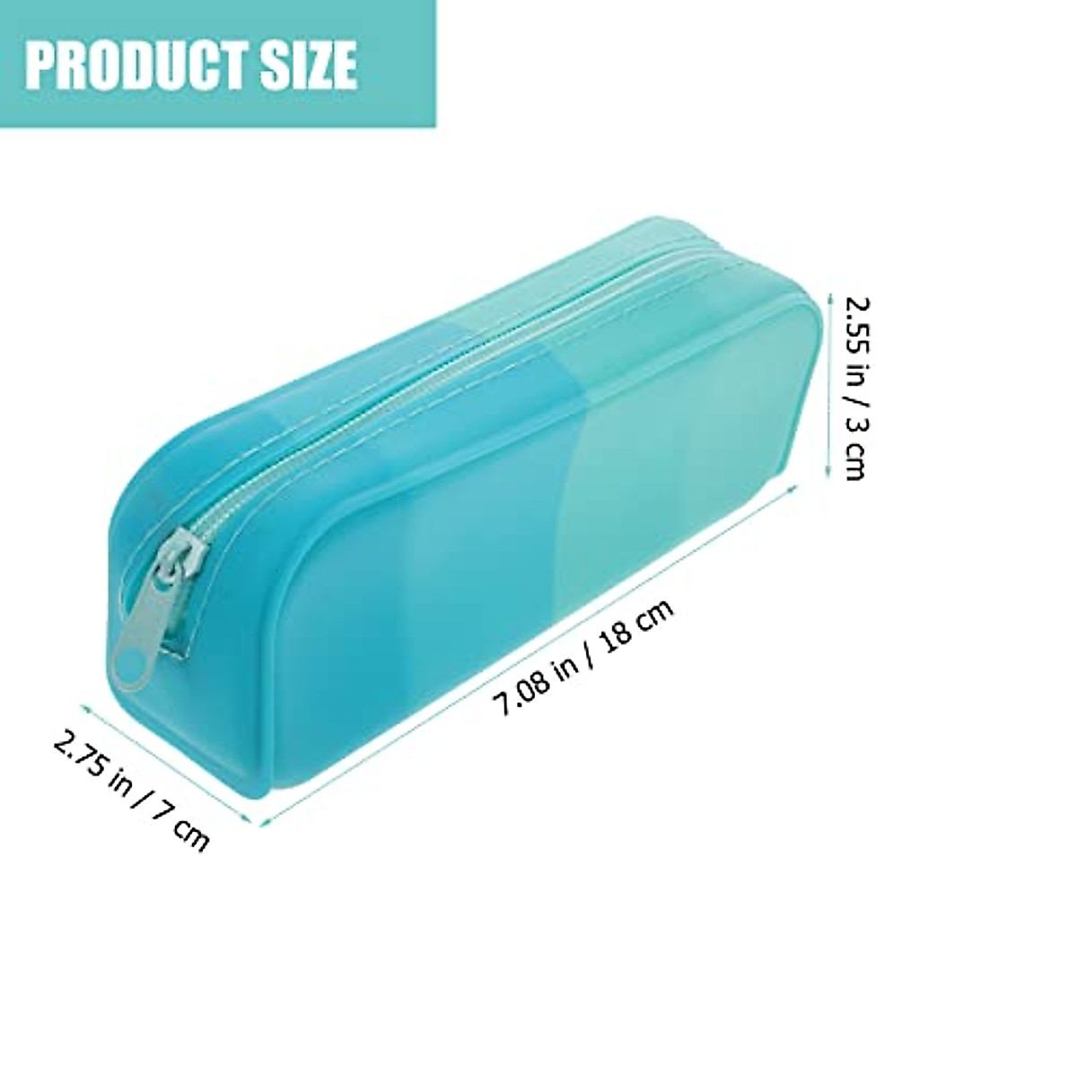 Silicone Pencil Case Pouch Bag Candy Color Pencil Case Cute Pen Case Silicone Pencil Case Small Cute Aesthetic Zipper Pencil Pouch for Travel Cosmetics Makeup Green