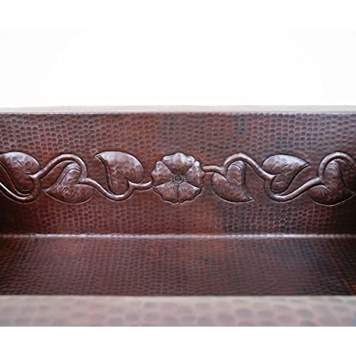 Copper Kitchen Sink Flower Design