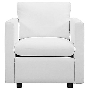 Modway Activate Contemporary Modern Fabric Upholstered Accent Lounge Armchair In White