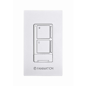 Fanimation WR501WH Ceiling Wall Control with Receiver-3 Fan Speeds and Light, White