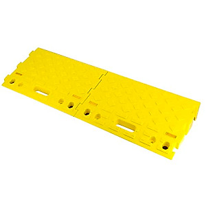 MAXXHAUL 50707 Portable Interlocking Plastic Curb Threshold Ramps Set (Yellow) for Loading Dock, Driveway, Sidewalk for Scooter, Wheelchair, Car, Truck, Motorcycle, Dolly