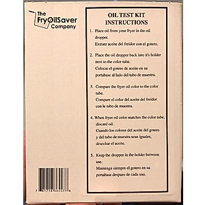 FryOilSaver Co, Fryer Oil Test Kit, Two Color Visual Guide with Eye Dropper, Monitor Shortening Quality of Oil Fryers, Oil Test Kit for Clear Frying Oil, FC3017B, FMP 538-1000