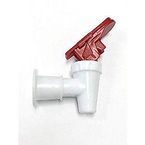 AquaNation BPA Free Sunbeam Water Cooler Dispenser Replacement Faucet Water Bottle Jug Reusable Spigot Spout Leak Proof Water Beverage Lever Pour Valve Water Crock Tap Combo (Red & Blue Safety Lock)