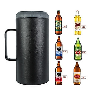 Gteller 40oz stainless steel cooler, double walled vacuum insulated bottle holder&keeper (Black)