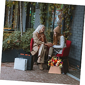 SOLUSTRE 6 Pcs Hand Gift Bag Paper Flower Bucket Kraft Paper Little Bags Flower Bouquet Wrapping Bag Floral Hug Bucket Handles Floral Gift Rose Gift Bags Black Trim Portable Black Bag Pvc