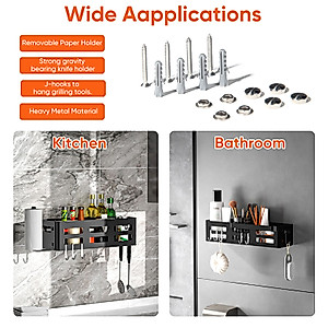 OOKUU Griddle Caddy for Blackstone 28"/36" Griddles/Prep Cart, Upgrade 3 in 1 Grill Accessories Space Saving for Blackstone Griddle Accessories, BBQ Accessories Storage Box with Paper Towel Holder