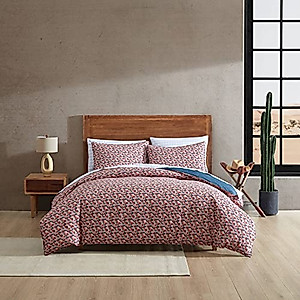 Wrangler- Queen Duvet Cover Set, Reversible Cotton Bedding Set with Matching Sham(s), Casual Home Décor (Prairie Floral Red, Queen)