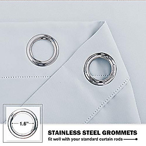 NICETOWN Greyish White Room Darkening Valances - Energy Efficient Kitchen Grommet-Top Kitchen Curtain Panels for Short Windows (2-Pack, W42 x L18 + 1.2 inches Header, Platinum-Greyish White)