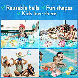 Reusable Water Balloons Water Bombs Fun Shapes Self Sealing Magnetic Refill in 1 Second - 6 pcs/pack