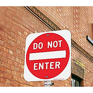 Do Not Enter Sign,12x12 Inch Square .040 Aluminum,Reflective Rust Free Metal Sign,Fade/ Weather Resistant,Easy to Mount,Indoor/Outdoor Use