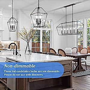 Brightever E12 Candelabra LED Light Bulbs 60 Watt Equivalent, 620 Lumen 6W Clear LED Filament Candle Bulbs, Daylight White 5000K Non-Dimmable Chandelier Light Bulbs for Ceiling Fan, Pack of 5