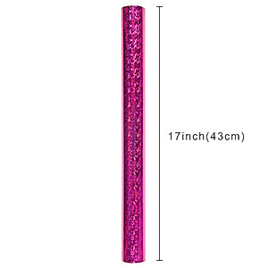 Flyhill Purple Shimmering Floral Wrapping Paper Roll-Holographic Iridescent Foil Gift Wrap for Mother's Day,Birthday,Wedding-17inch*32.8ft (46.8sq.ft.ttl)