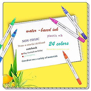 YIXUETANGYISHU 24 Colors Acrylic Paint Pens for Rock Painting, 0.7mm Extra Fine Tip, Art Supplies for Painting on Metal, Canvas, Rock, Ceramic Surfaces, Mugs, Glass, Wood, and Fabric