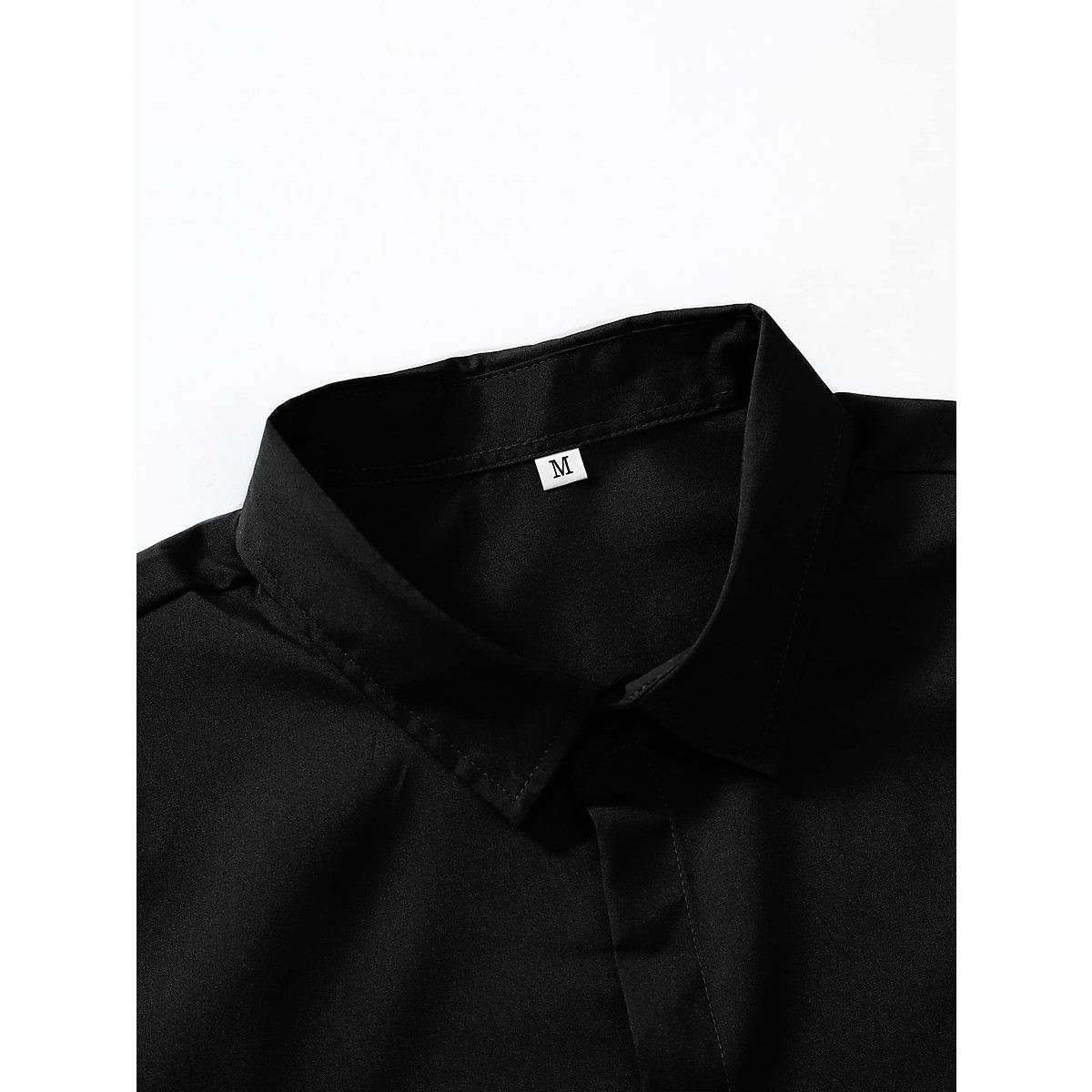 OYOANGLE Men's Graphic Print Japanese Letter Short Sleeve Button Down Shirt Top Black XL