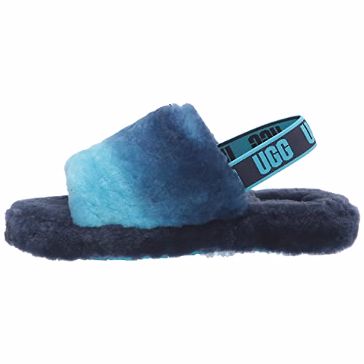 UGG K Fluff Yeah Gradient Slipper, Blue Combo, 5 US Unisex Big Kid