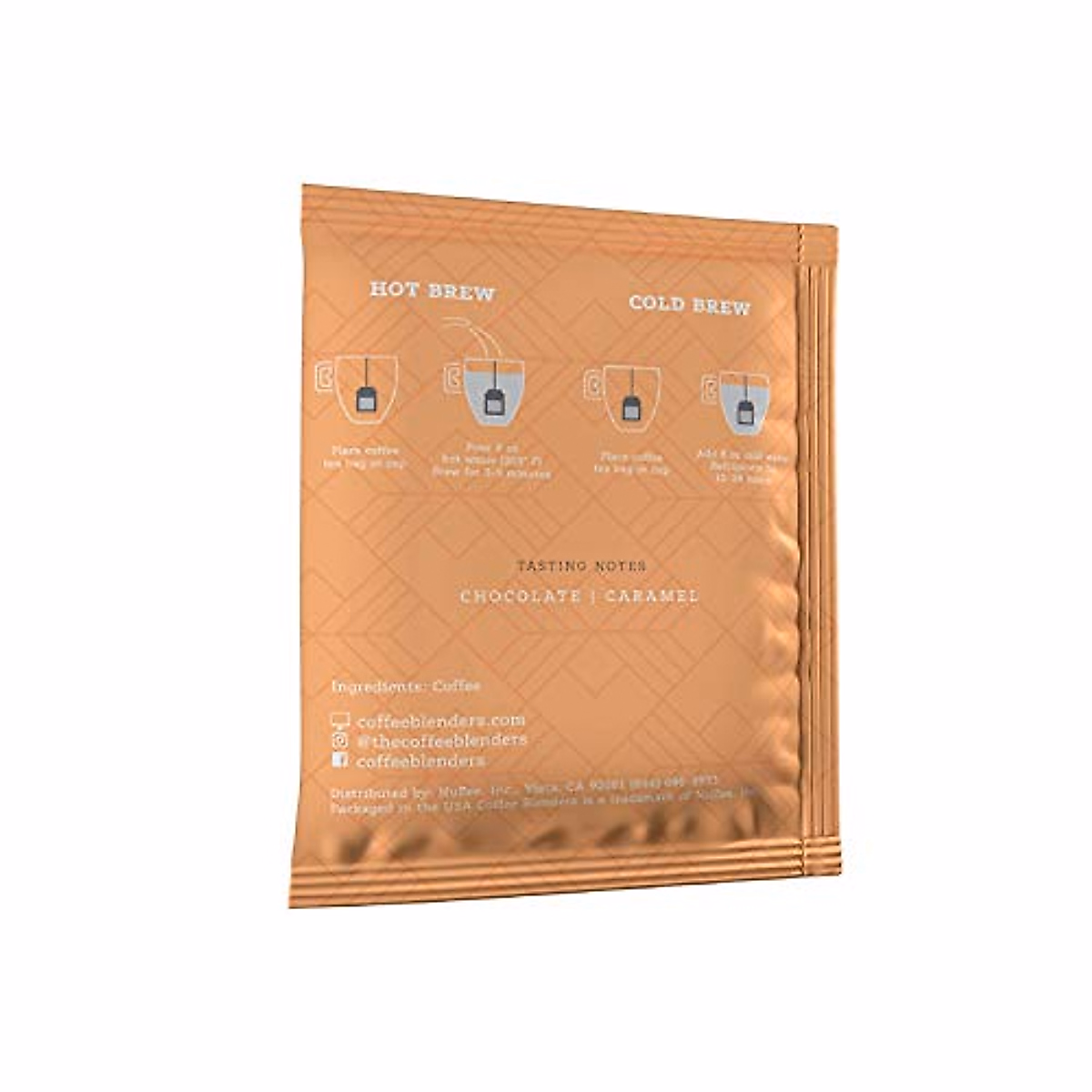 Coffee Blenders Tea Bag Coffee - Brazilian Flavor 10 Count Single Serve Instant Coffee, Portable Drip T-Bag Packets, Convenient Fast Fresh Simple