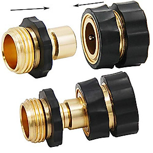 Triumpeek 3/4" Garden Hose Connector, Set of 9 Garden Hose Quick Connect Fittings, Male and Female Quick Release Garden Hose Connector