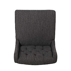 Christopher Knight Home Spencer Contemporary Wingback Fabric Barstools (Set of 2), Charcoal and Espresso