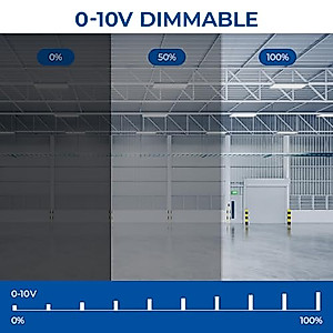 CINOTON 2FT 105W LED Shop Light with 14175LM,0-10V Dimmable Linear High Bay Lighting with 5000K,120-277V 135LM/W Commercial Hanging Lights for Garage Office Warehouse Workshop Factory UL Listed