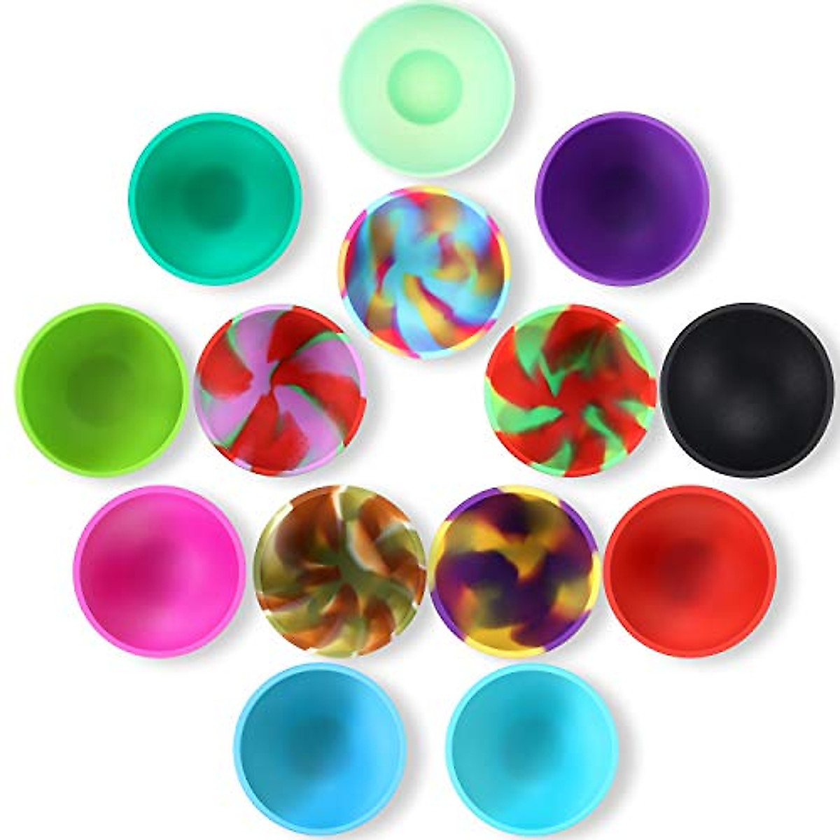 14 Pieces Mini Silicone Pinch Bowls, 1.75 Ounce Prep and Serve Bowls, Multicolor Reusable Snack Bowls Silicone Condiment Bowls for Sauce, Nuts, Candy, Fruits, Appetizer, Snacks