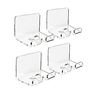 Bathroom Phone Holder Shaver Hanger, Acrylic Self Adhesive Shower Rack for Cell Phone, Shaver, Bathroom Kitchen Storage, Robe, Towel, Loofah, Bathrobe, Coat