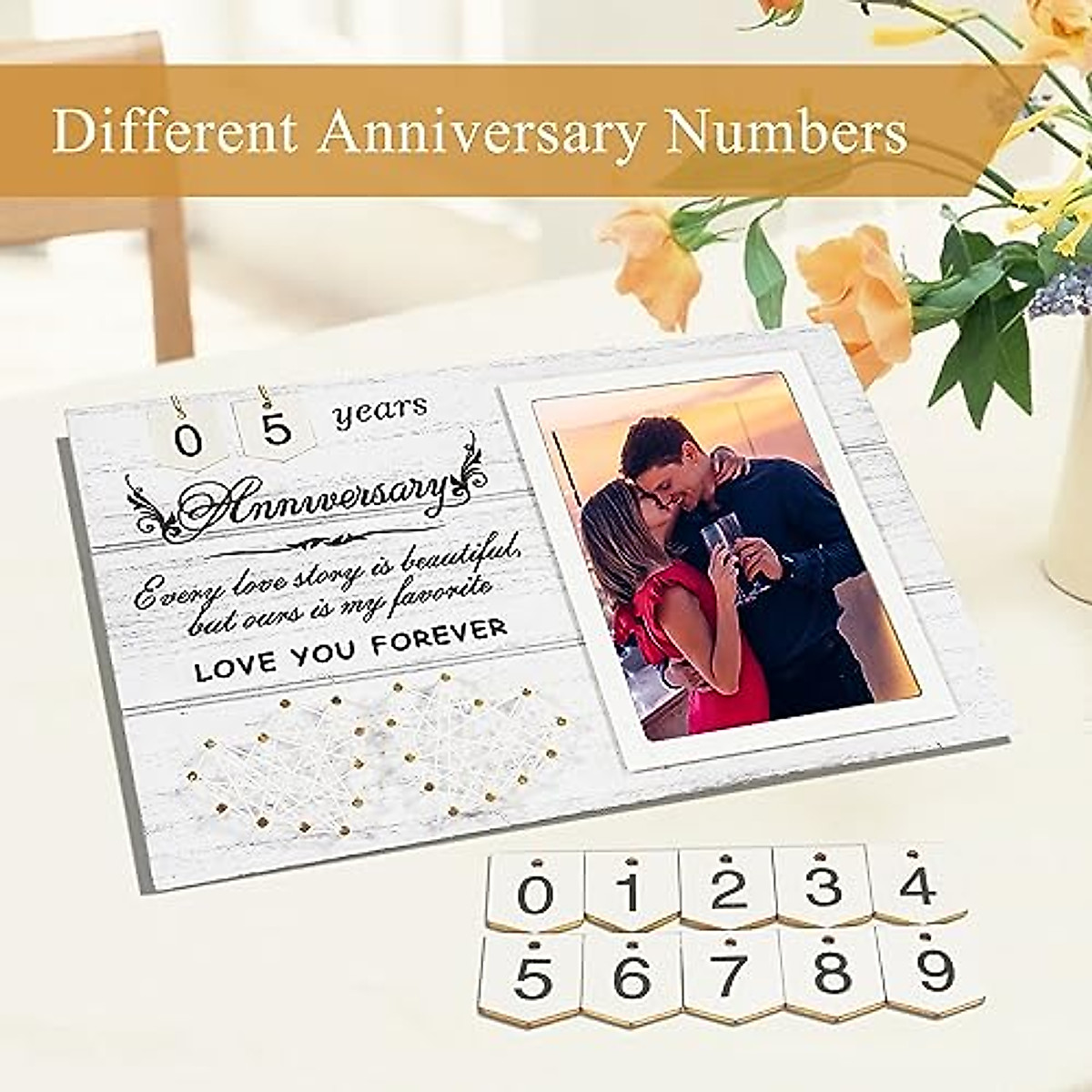 Wedding Anniversary Picture Frame Gift for Couple- Personalized Wedding Frames Gifts-Every Love Story is Beautiful but Our is My Favorite, Personalized Frames Gifts Hold 4x6 inch Photos