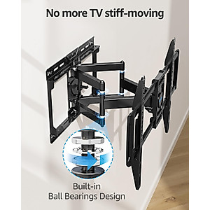 MOUNTUP Large TV Wall Mount for Most 37-82'' TVs, Premium Ball Bearings Design for Ultra-Slim OLED TVs Smooth Swivel & Extension, TV Mount Bracket Articulating Arm Holds 100LBS, Max VESA 600x400mm
