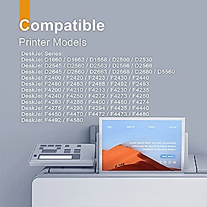 InkNI 60XL Remanufactured Ink Cartridge Replacement for HP 60XL 60 XL CC641WN CC644WN for PhotoSmart C4780 C4795 C4680 Envy 100 110 114 120 Deskjet F4480 F4280 F4580 D2680 Printer (Black, Tri-Color)