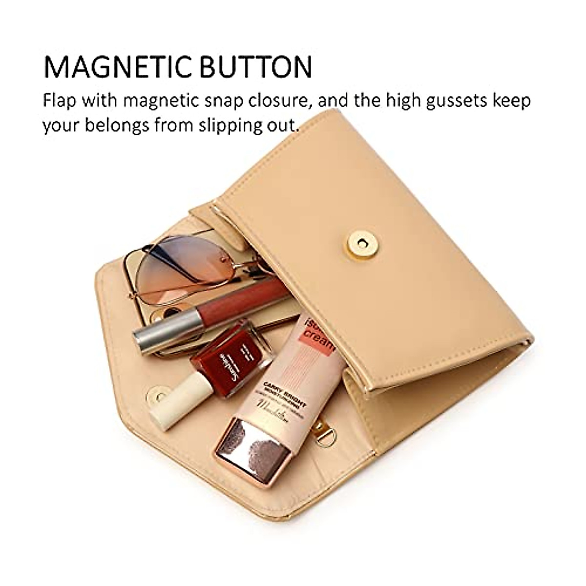 Patent Leather Envelope Clutch Womens Evening Handbag Stylish Shoulder Bag Purse for Christmas Wedding Party Prom (Nude-C) Standard