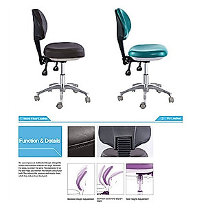 YOHOSO Dental Mobile Chair Doctor's Stool Micro Fiber Leather Seat Height Adjustment CE