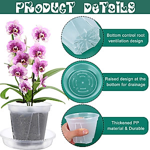 Ioffersuper 18-Pack Nursery Pots Clear Pots with 18 Tray, 4 Sizes Plastic Pots for Transplant and Seedlings Starter Plants Planting Pots, 100 Pcs of Plant Labels