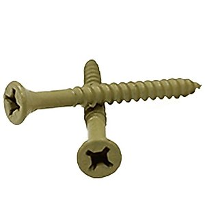 #9 x 3" Deck Screws, Tan, ACQ Compatible, Combo Drive - Square and Phillips (Quantity: 5 pounds) Can be Used with Pressure Treated Lumber