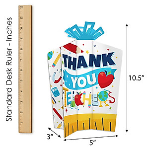 Big Dot of Happiness Thank You Teachers - Table Decorations - Teacher Appreciation Fold and Flare Centerpieces - 10 Count