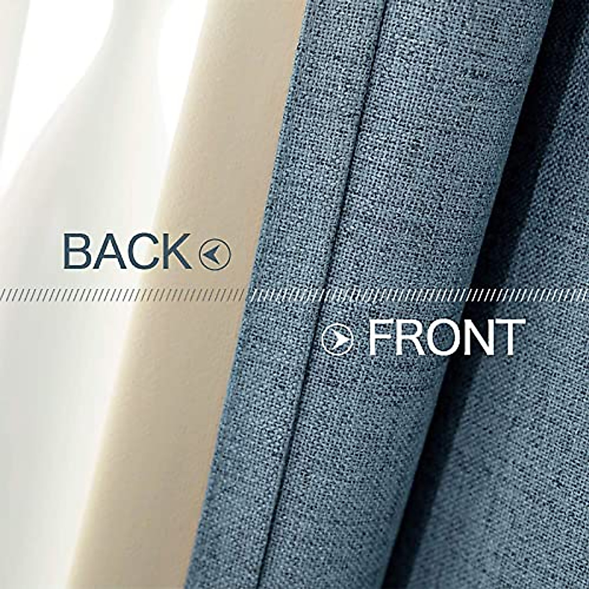 MIULEE Linen Texture Curtains for Bedroom Solid 100% Blackout Thermal Insulated Dusty Blue Curtains Grommet Room Darkening Curtains/Draperies Luxury Decor for Living Room Nursery 52x84 Inch (2 Panels)