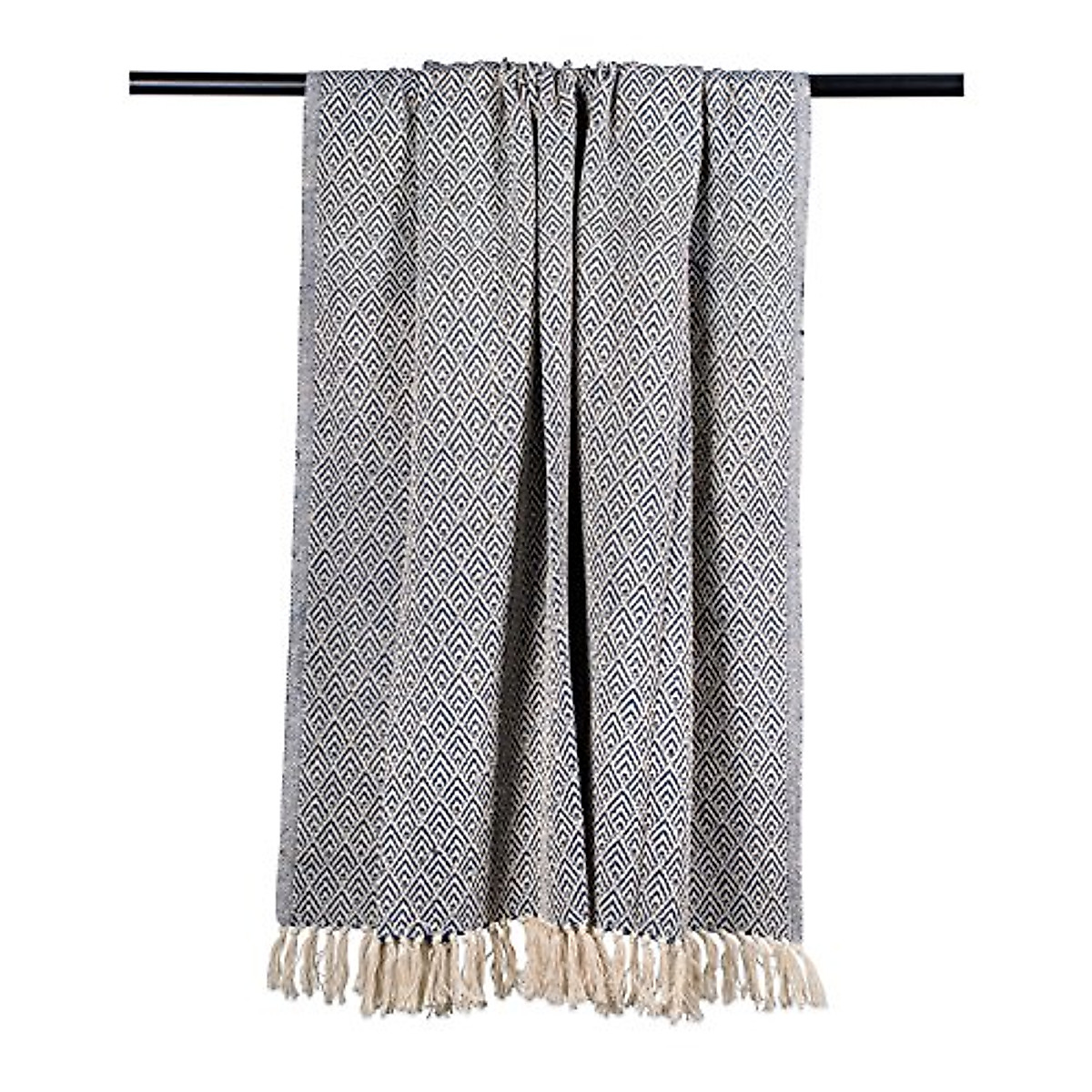 DII Diamond Throw Collection Cotton Woven, 50x60, Nautical Blue