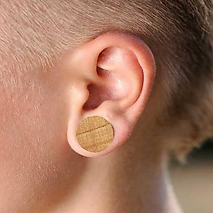 blue palm jewelry Set of 3 Pairs Organic Wood Double Flared Saddle Ear Tunnels Plugs Tunnels Expander Ebony Sono Teak Wood Ear Plugs E552