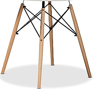 Baxton Studio Varen Dining Tables, White/Oak Brown/Black