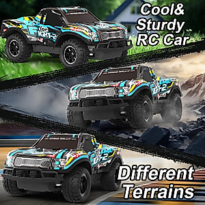 Remote Control Car, 1/24 Scale Model Racing Car Toys, RC Car for Kids and Boys with Cool Led Lights, Hobby RC Cars Toys Birthday Gifts for 3 4 5 6 7 8 Year Old Boys Girls