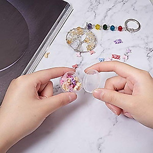 BENECREAT 30 Pack Round Clear Plastic Bead Storage Containers Box Case with Flip-Up Lids for Cosmetic Items, Herbs, Tiny Beads, Jewerlry Findings, and Other Small Items - 1.25x0.7 Inch