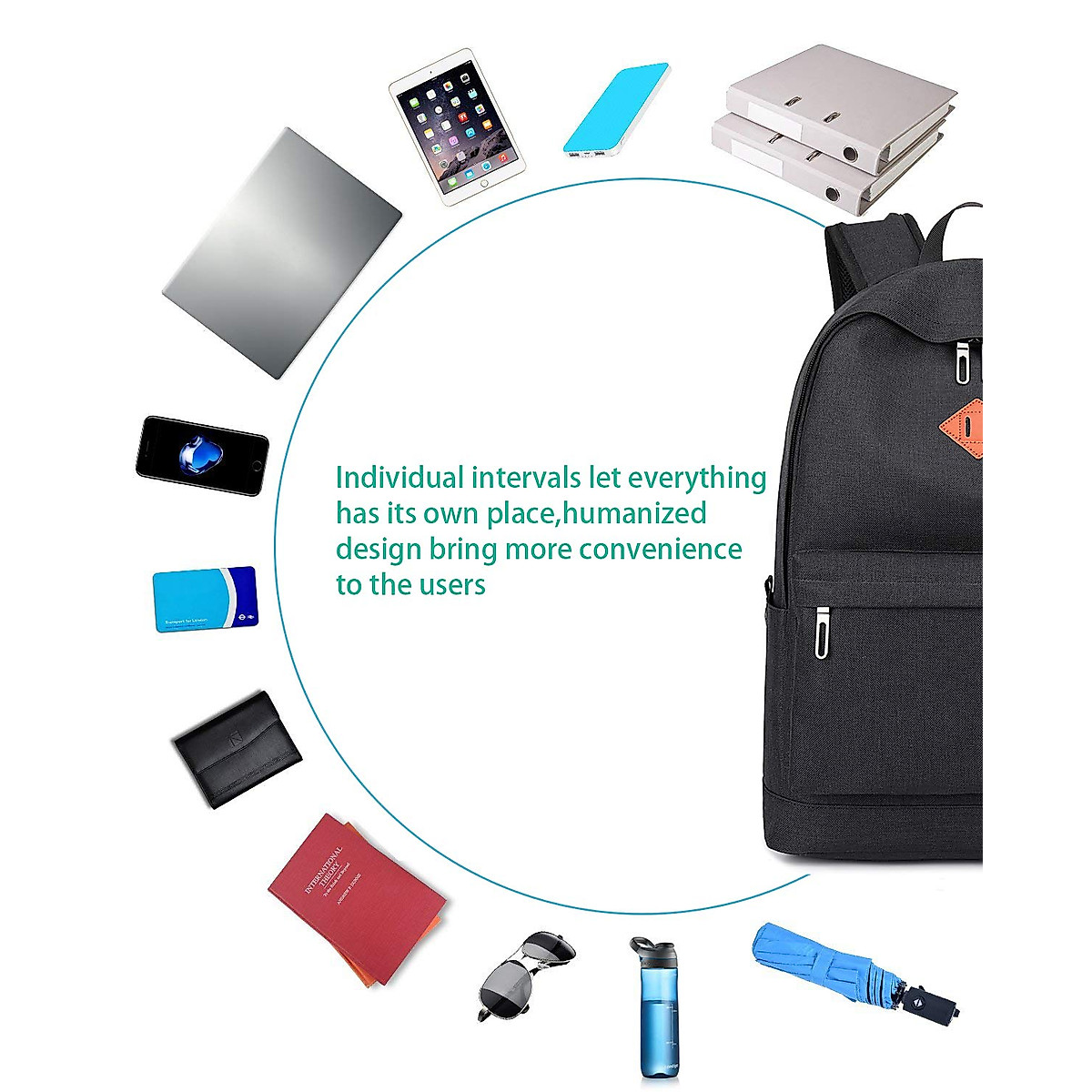 LACATTURA School Backpack, Lightweight Student Laptop Bookbag for Boys and Girls