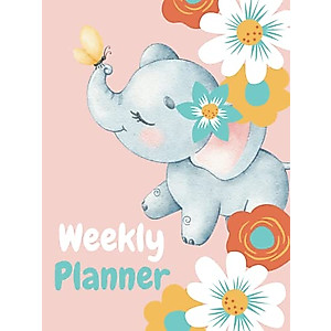 Weekly Elephant Planner 2024: Large One Year Monthly Planner From January 2024 to December 2024 (12 Months) With Federal Holidays | Monthly Weekly ... Organizer | Planner for Elephant Lovers