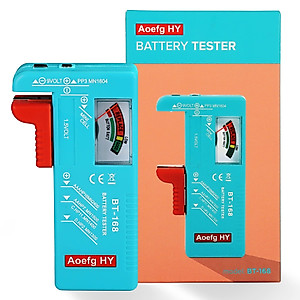 Aoefg HY-BT168 Battery Tester, Universal Battery Checker for AA AAA C D 9V 1.5V Button Cell Batteries(Requires No Battery for Operation)